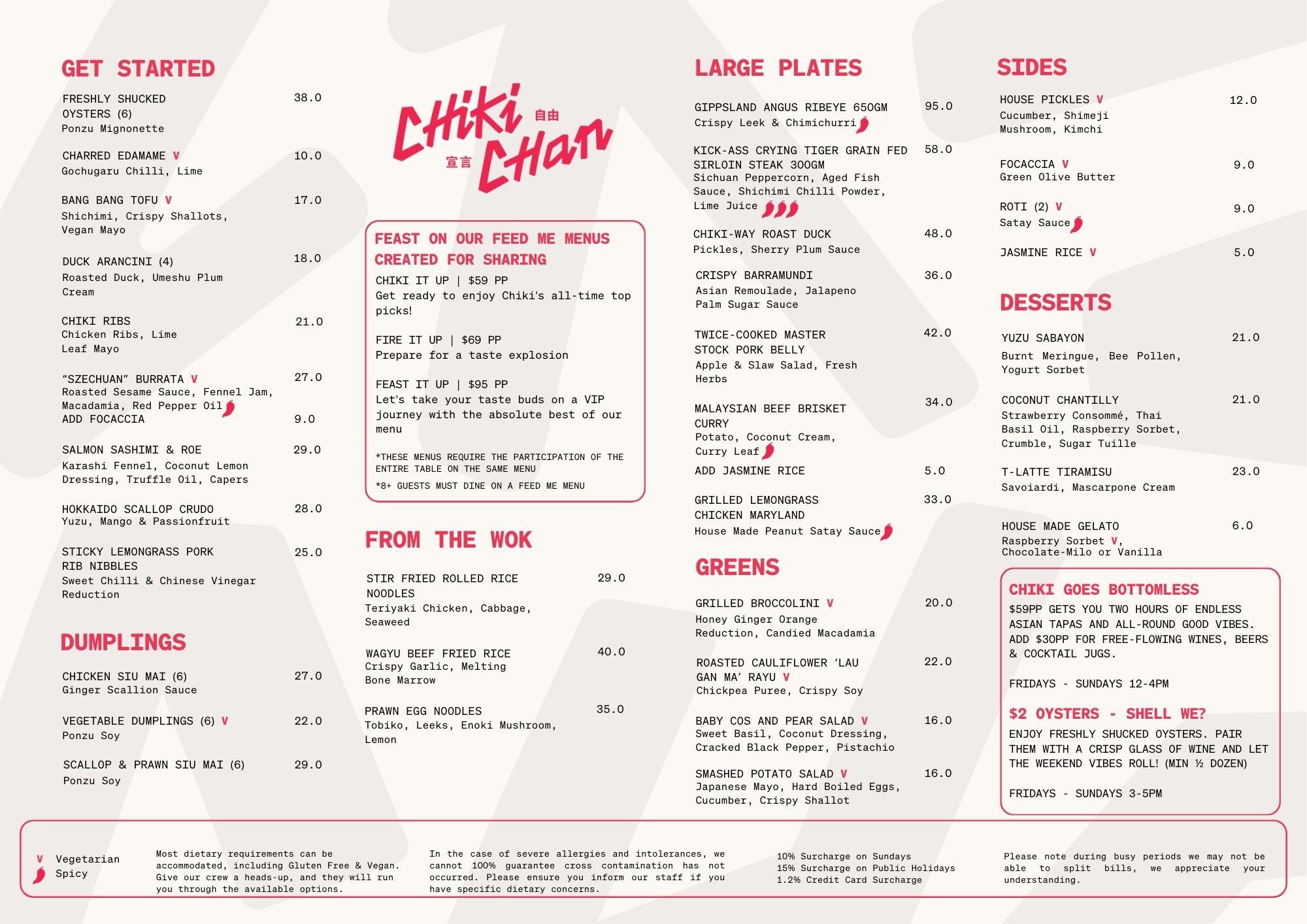Menu - Chiki Chan Asian Fusion Dining & Drinks in Mordialloc VIC