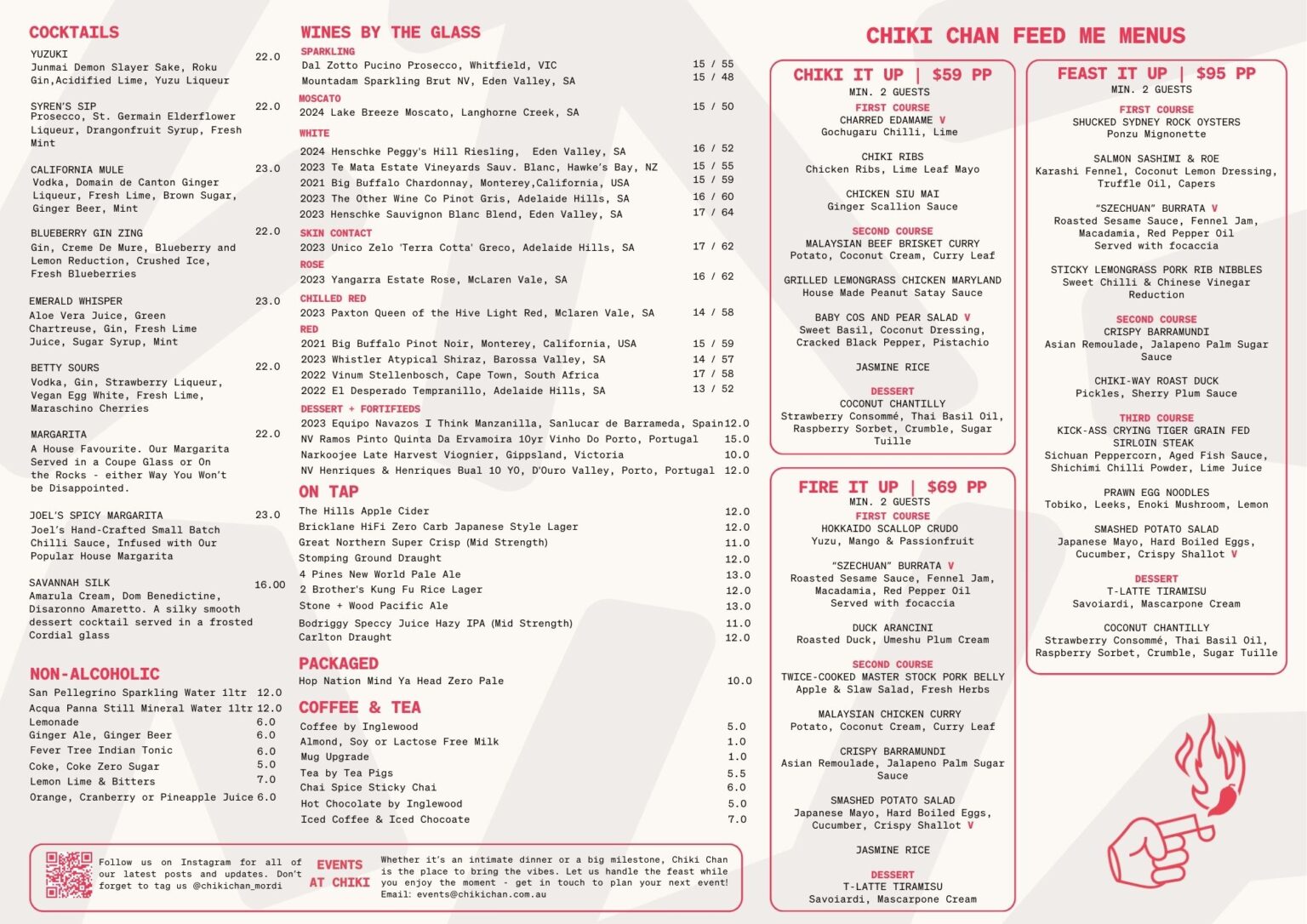 Menu - Chiki Chan Asian Fusion Dining & Drinks in Mordialloc VIC