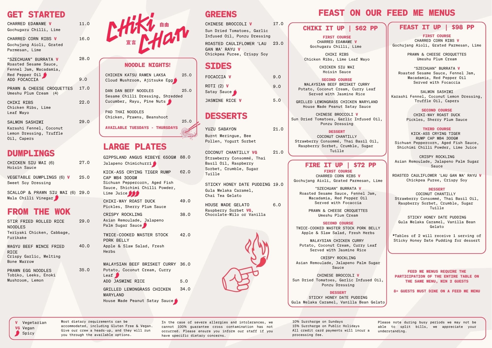 Menu - Chiki Chan Asian Fusion Dining & Drinks in Mordialloc VIC