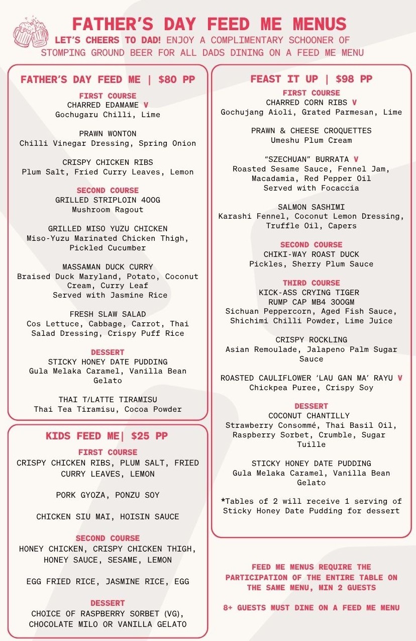 Menu - Chiki Chan Asian Fusion Dining & Drinks in Mordialloc VIC